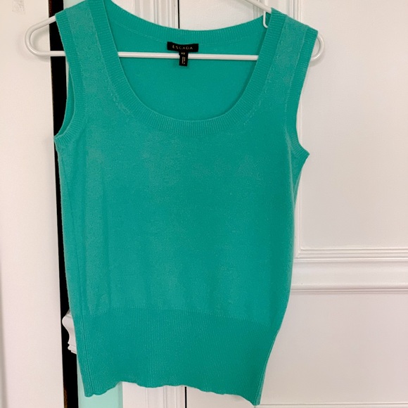 Escada | Tops | Escada Blue Green Sweater Vest | Poshmark
